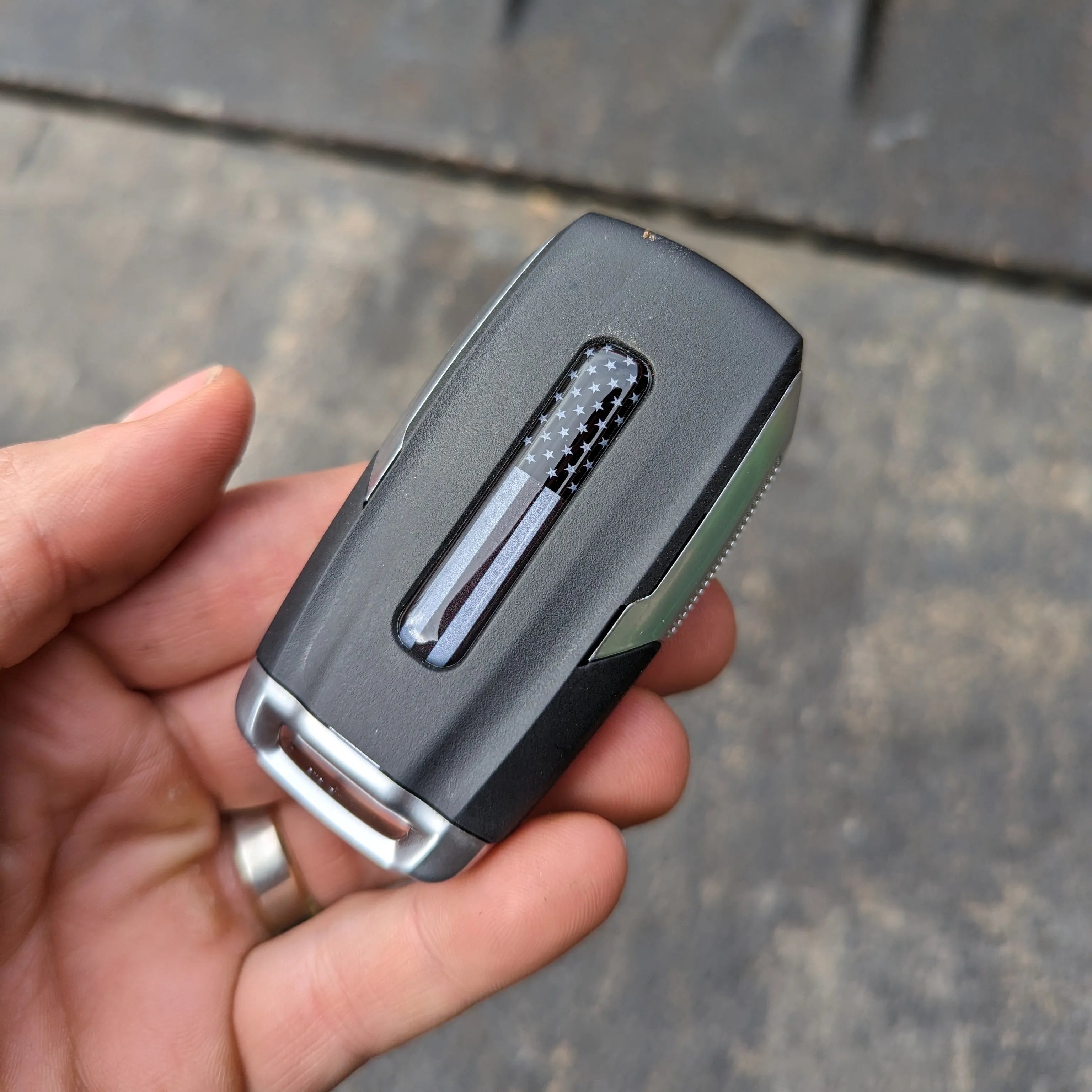 American Flag Key Fob Overlay - Black - Fits 2019-2022 RAM® 1500